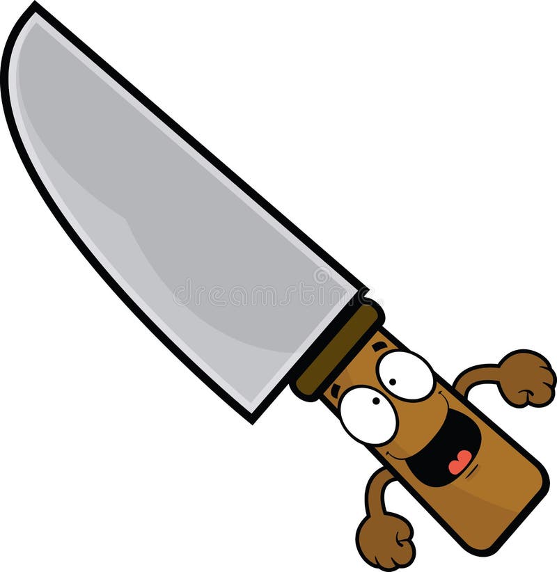 Cuchillo Feliz De La Historieta Ilustración del Vector - Ilustración de ...