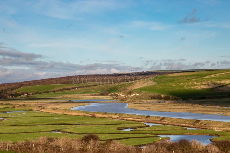 A Cuckmere River View stock photo. Image of landscape - 207213096