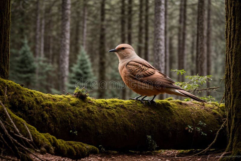 A Cuckoo Clock Bird Emerging into a Forest of Real Trees Stock ...