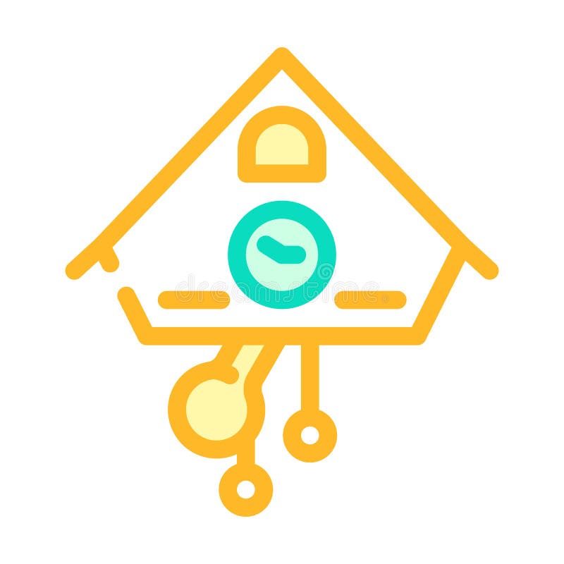 Cuckoo Clock Color Icon Vector Illustration Stock Vector - Illustration ...