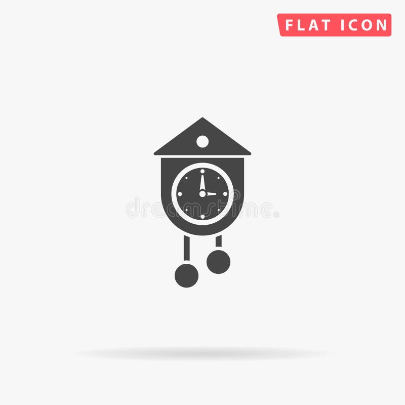 Cuckoo Clock Flat Vector Icon Stock Vector - Illustration of arrow ...