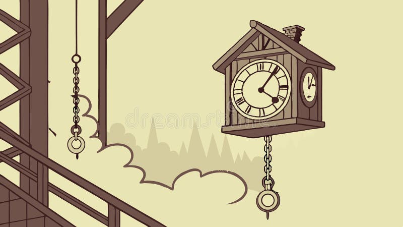 Cuckoo Clock Hanging from Abstract Frame, Vector Design Generative AI ...