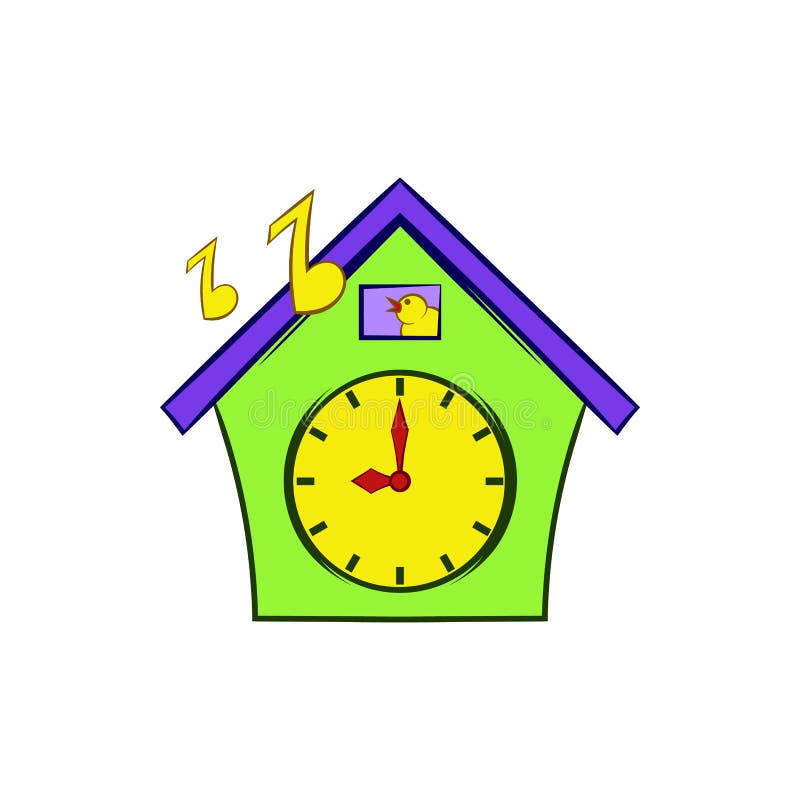 Cuckoo Clock Icon, Cartoon Style Stock Vector - Illustration of bird ...