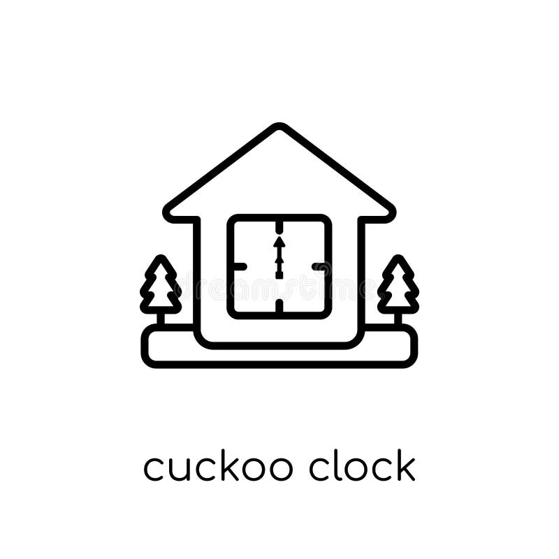 Linear Cuckoo Clock Icon from Furniture & Household Outline Collection ...