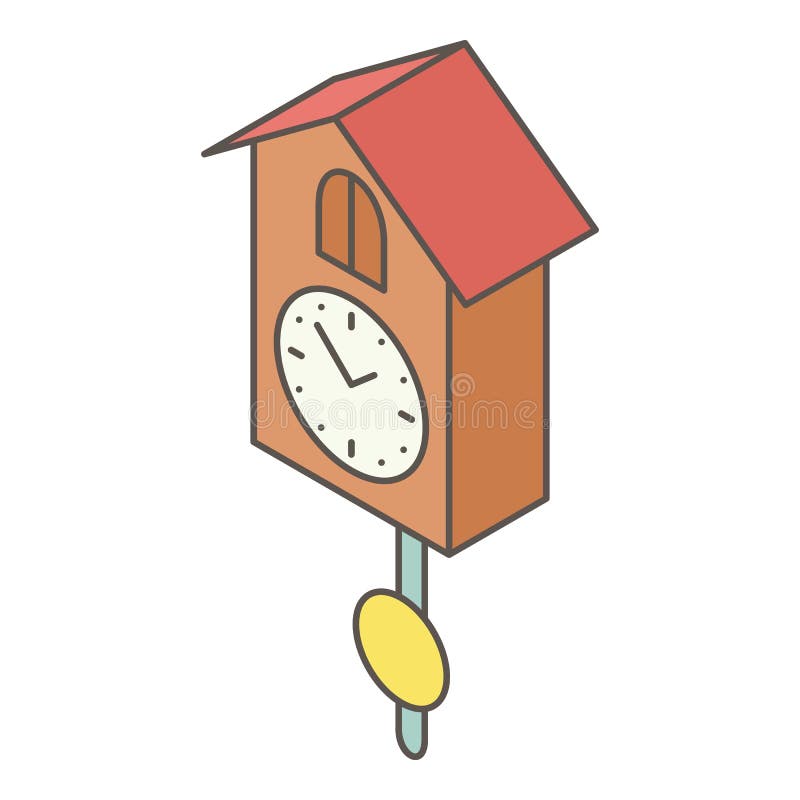 Cuckoo Clock Icon, Cartoon Style Stock Vector - Illustration of ...