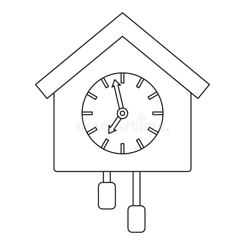 Cuckoo Clock Icon, Outline Style. Stock Vector - Illustration of style ...
