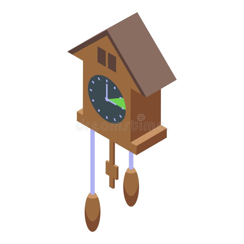 Cuckoo Clock Showing Time Passing Isometric Icon Stock Vector ...