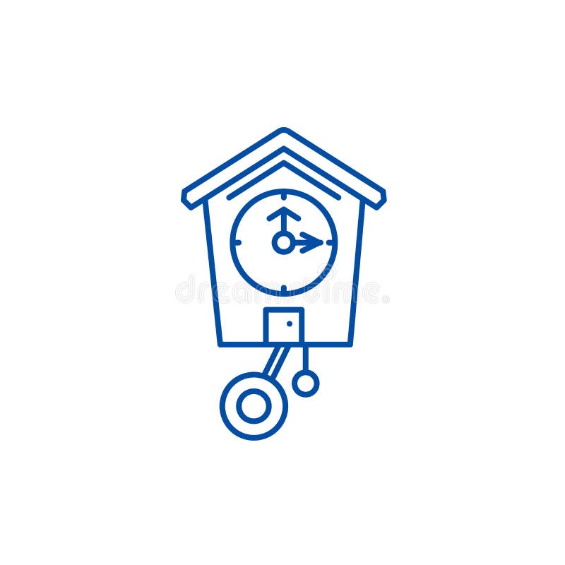Cuckoo Clock Line Icon Concept. Cuckoo Clock Flat Vector Symbol, Sign ...