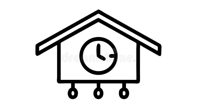 Cuckoo Clock Timepiece Traditional Decor Icon , Vector Design ...