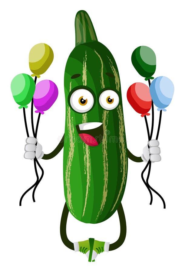 Cucumber at a Birthday Party Illustration Vector Stock Vector ...