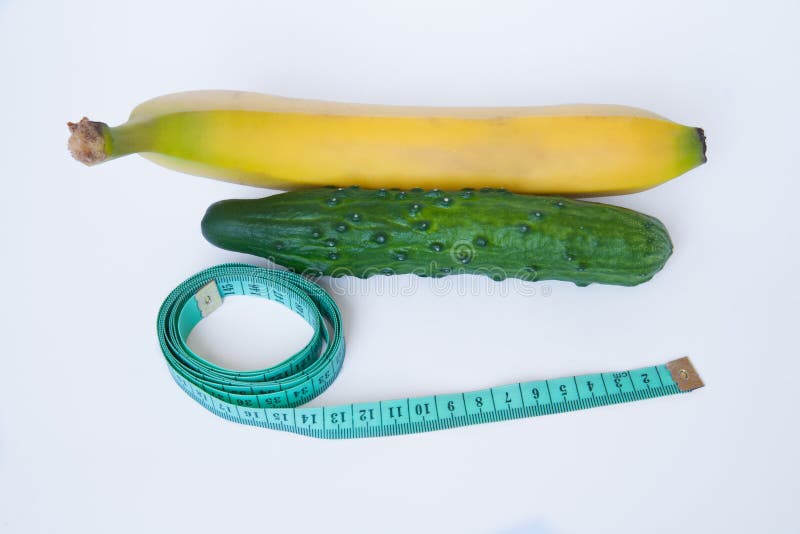 Cucumber and Banana with a Ruler Stock Photo - Image of nutrition ...