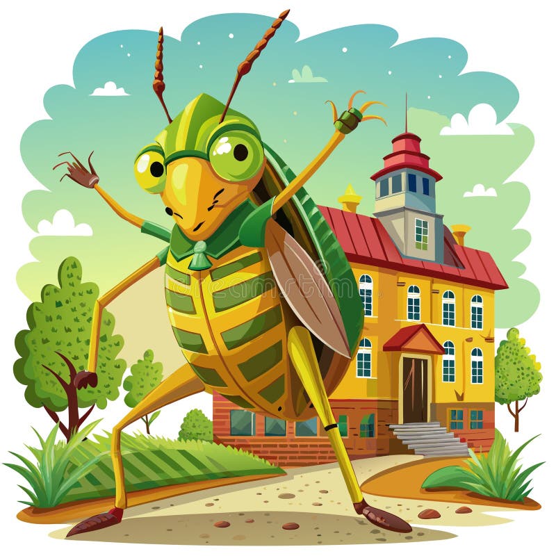 Cucumber Beetle Bug Frantic Stands School Vector Stock Illustration ...