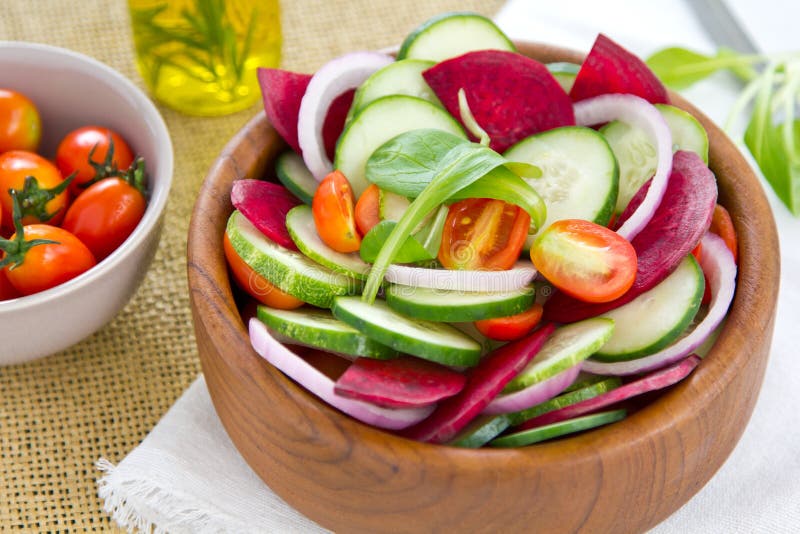 Cucumber and Beetroot Salad Stock Photo - Image of natural, olive: 24104426
