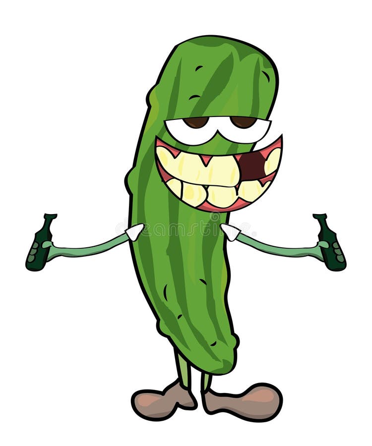 Cucumber cartoon character stock illustration. Illustration of ...