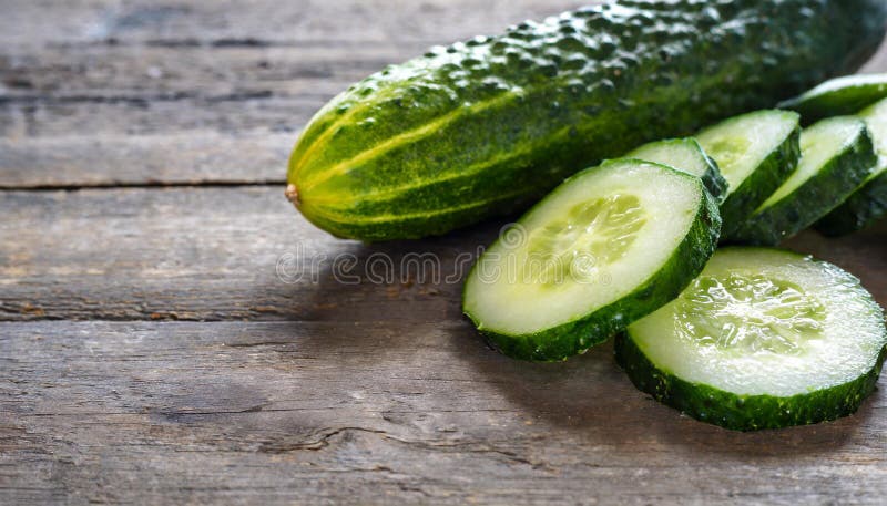 Cucumber, Copyspace on a Side Stock Illustration - Illustration of ...