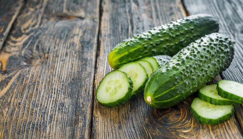 Cucumber, Copyspace on a Side Stock Illustration - Illustration of ...
