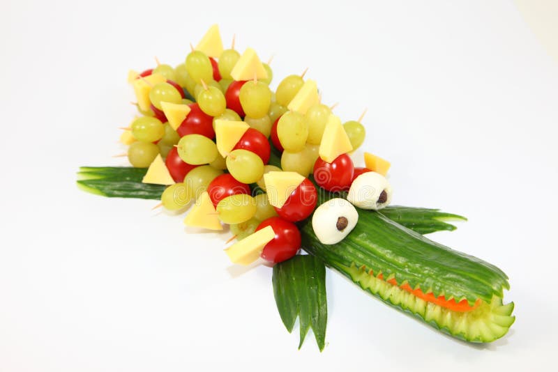 Cucumber crocodile stock photo. Image of grape, foodcarving - 47105616