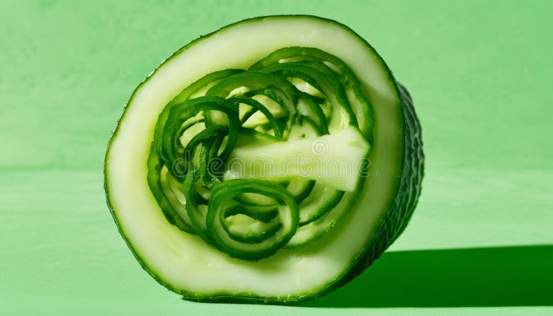 A Cucumber Cut in Half, Showing the Inside Stock Illustration ...