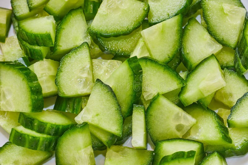 Cucumber cut to pieces stock image. Image of nutrition - 165467883