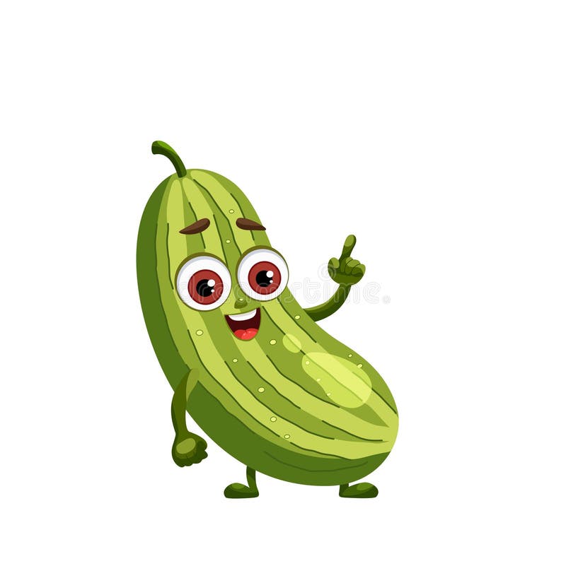Cucumber with Face. Cartoon Character. Illustration, Isolated on a ...