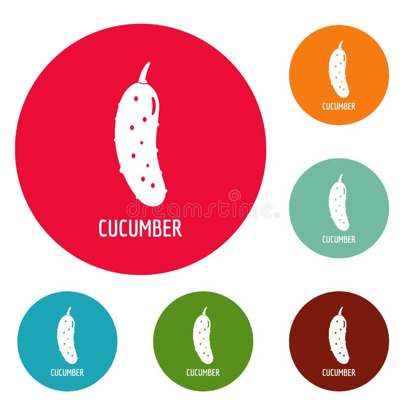 Cucumber Icons Circle Set Vector Stock Vector - Illustration of icon ...