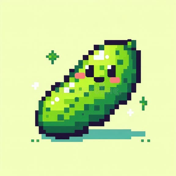 Cucumber Illustrator Design, Pixel Art Stock Illustration ...