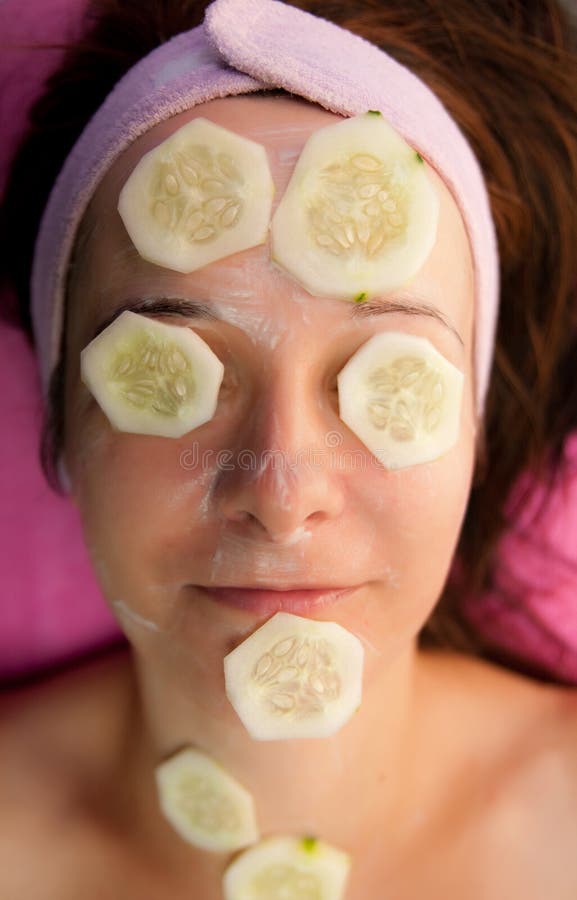 Spa cucumber mud mask stock image. Image of girl, masque - 1647681