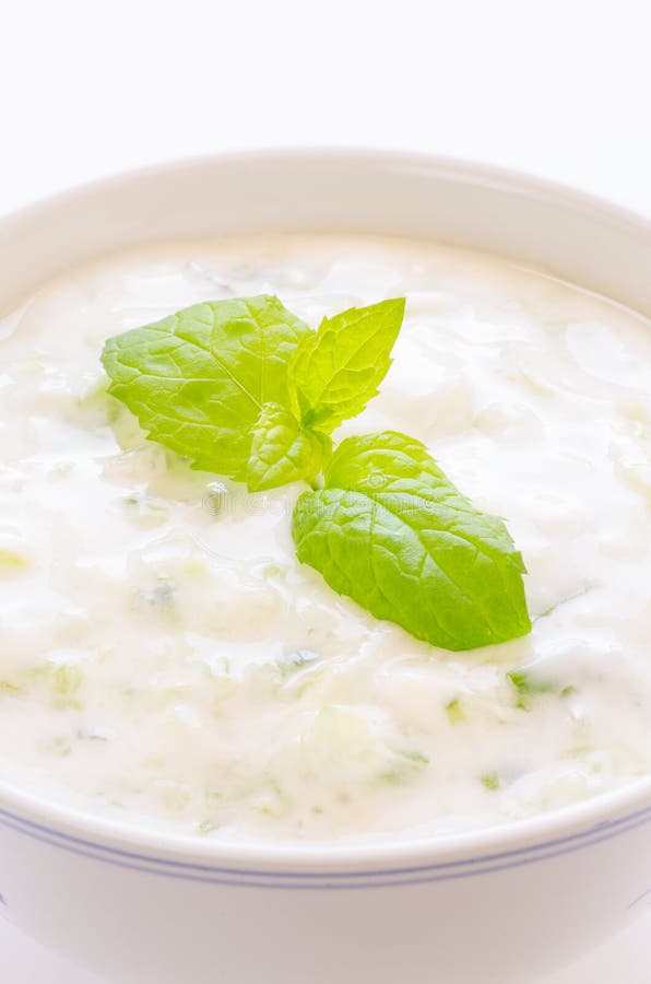 Cucumber and mint raita stock photo. Image of salad, traditionally ...