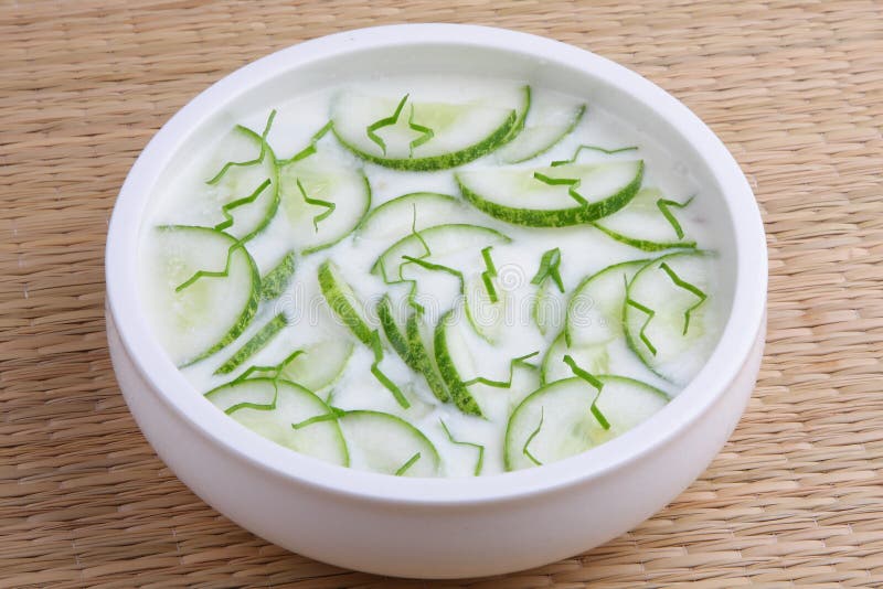 Cucumber and mint raita stock photo. Image of herb, bulgarian - 39542716
