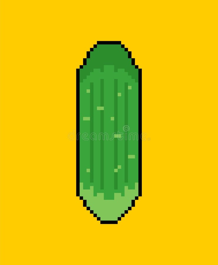Cucumber Pixel Art. Cartoon Cucumbers 8 Bit. Pixelate Vegetable Stock ...
