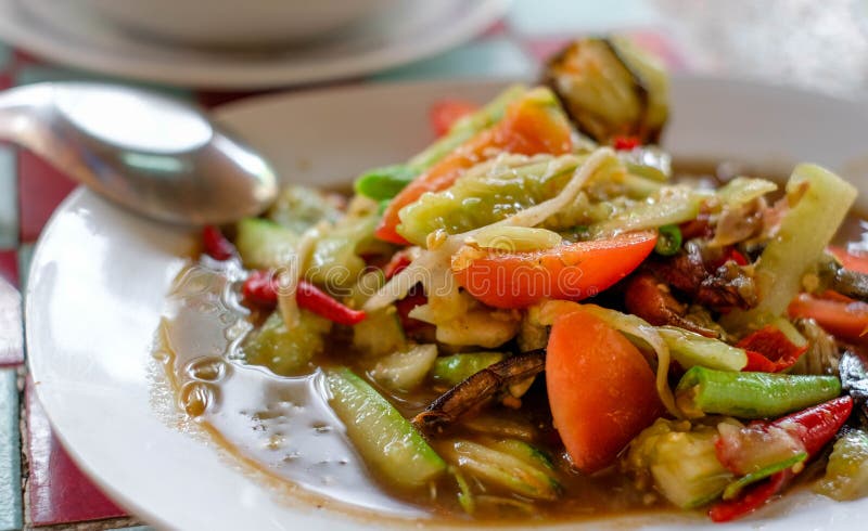 Cucumber Salad with Fermented Fish Stock Image - Image of fermented ...