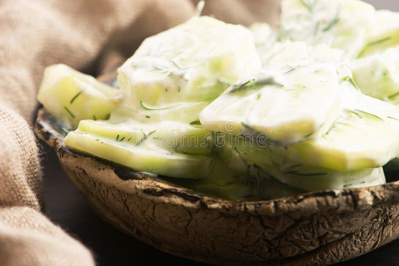 Cucumber Salad with Sour Cream and Dill Stock Photo - Image of cucumber ... Cucumber Salad with Sour Cream and Dill Stock Photo - Image of cucumber ...