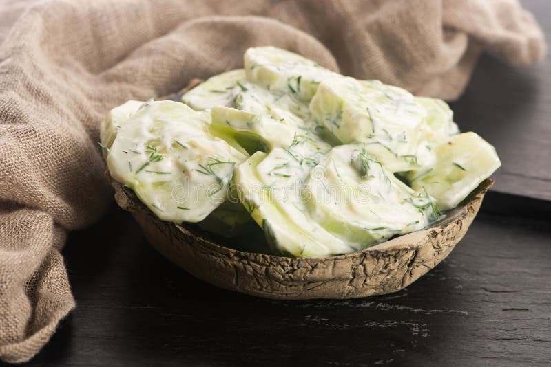 Cucumber Salad with Sour Cream and Dill Stock Image - Image of diet ... Cucumber Salad with Sour Cream and Dill Stock Image - Image of diet ...