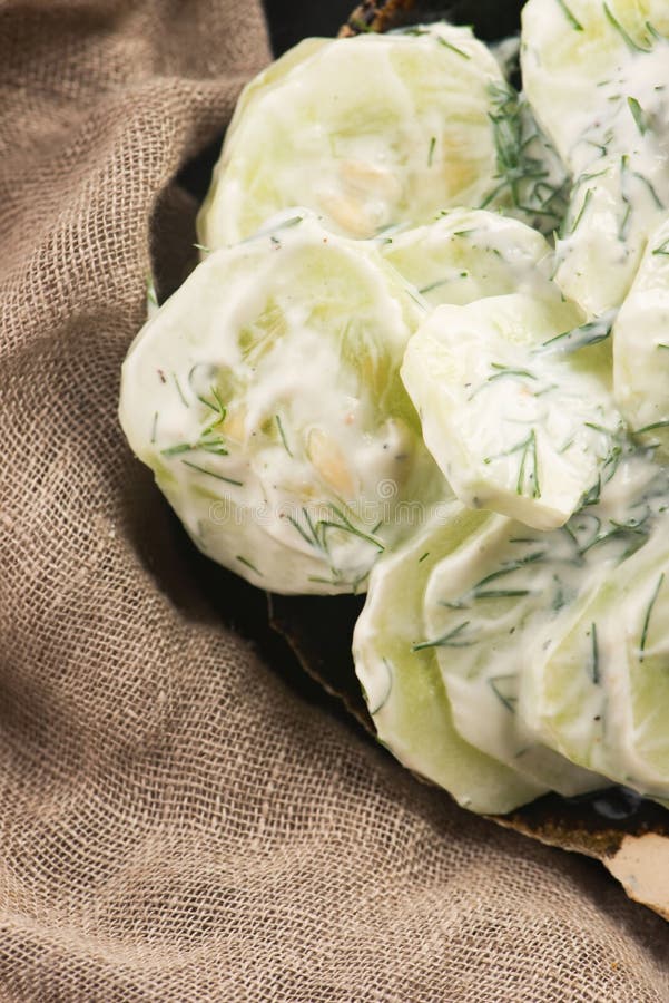 Cucumber Salad with Sour Cream and Dill Stock Photo - Image of garlic ... Cucumber Salad with Sour Cream and Dill Stock Photo - Image of garlic ...