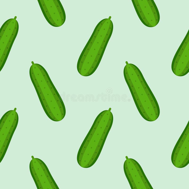 Cucumber Seamless Pattern Vector Illustration Stock Vector ...