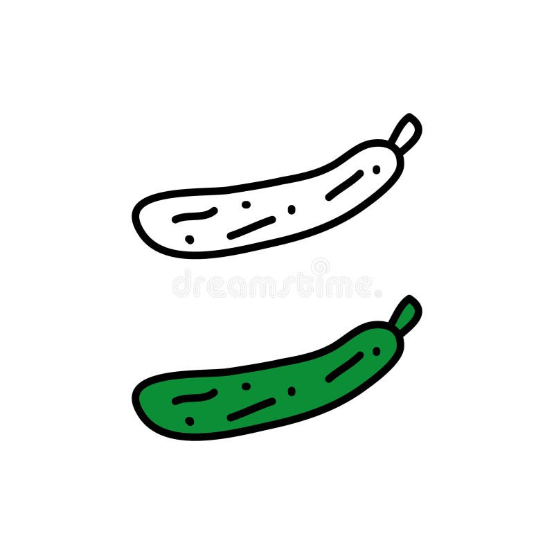 Cucumber stock vector. Illustration of outline, cucumber - 285954355