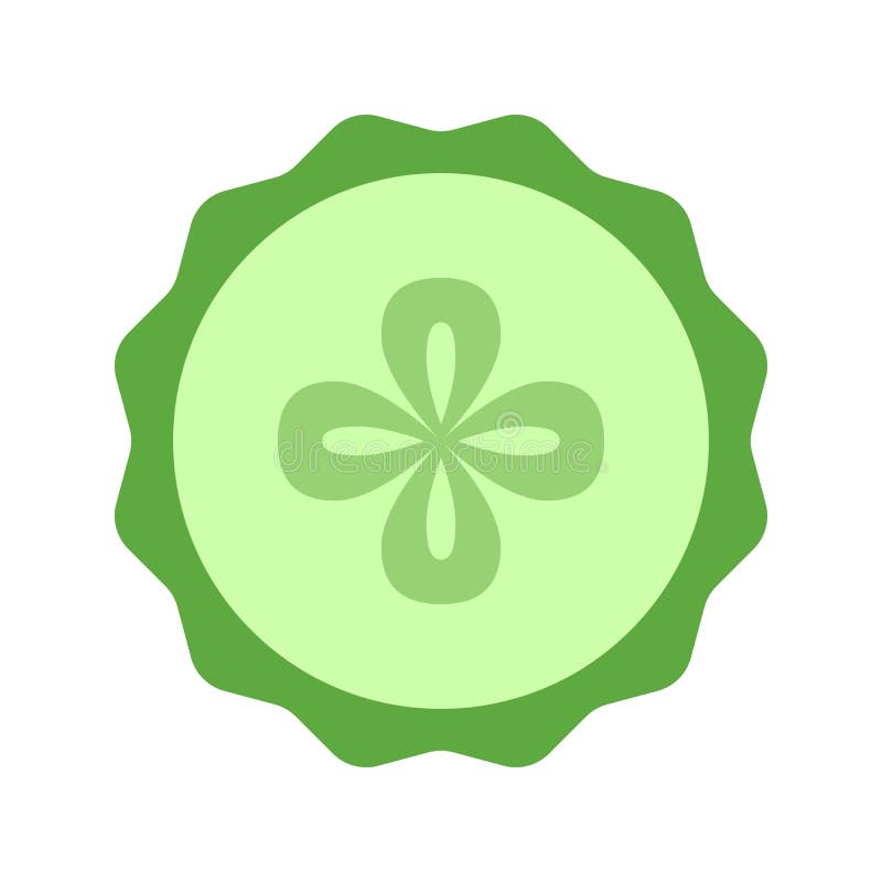 Cucumber Slice Closeup Icon, Green Round Piece of Cucumber. Logo Design ...