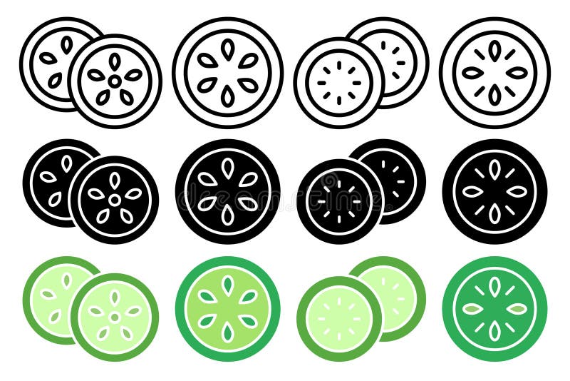 Cucumber slice icon vector stock vector. Illustration of slices - 348102051