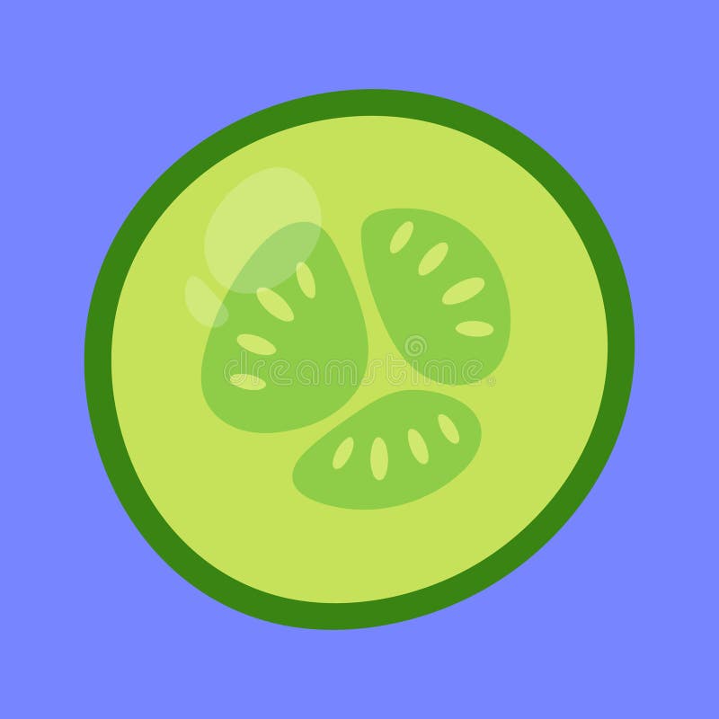 Cucumber Slice Vector Icon. Fresh Cucumber Sliced Icon Stock Vector ...