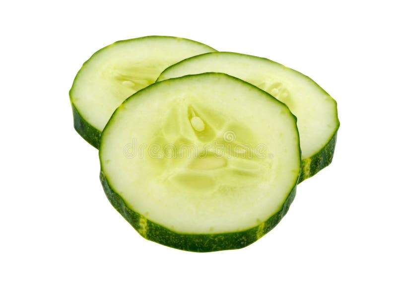 Sliced Cucumber, Isolated on White Stock Photo - Image of slices ...