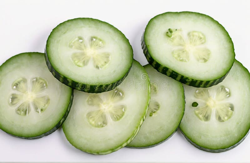 Cucumber Slices ,cut Out on White Background Stock Illustration ...