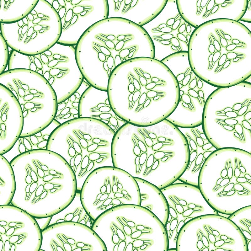 Cucumber slices stock illustration. Illustration of summer - 254425383