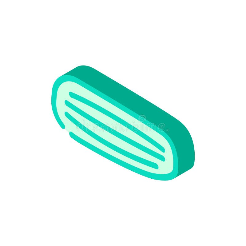 Cucumber with Stripes Isometric Icon Vector Illustration Stock ...