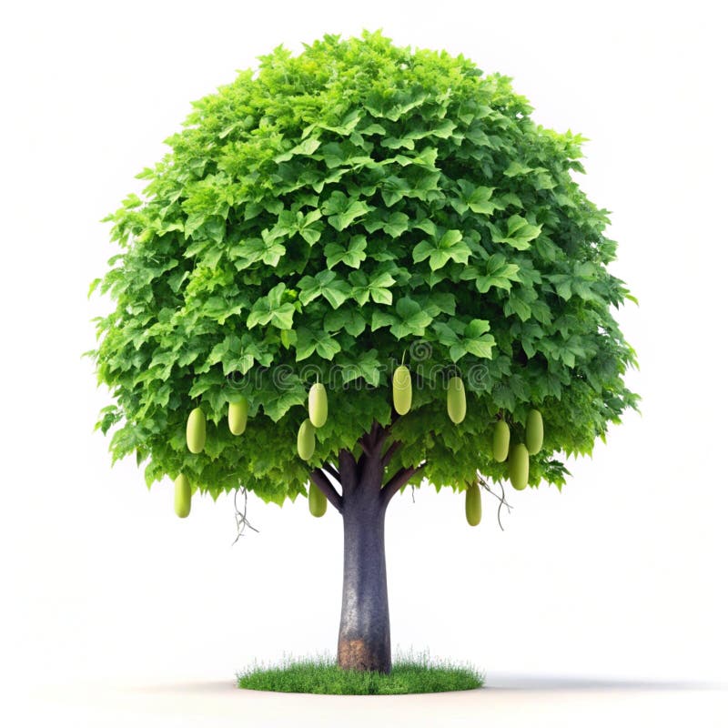 Cucumber Tree Isolated on Transparent Background Stock Illustration ...