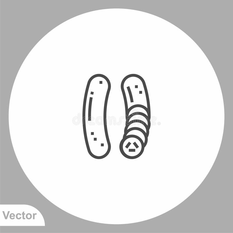 Cucumber Vector Icon Sign Symbol Stock Vector - Illustration of diet ...