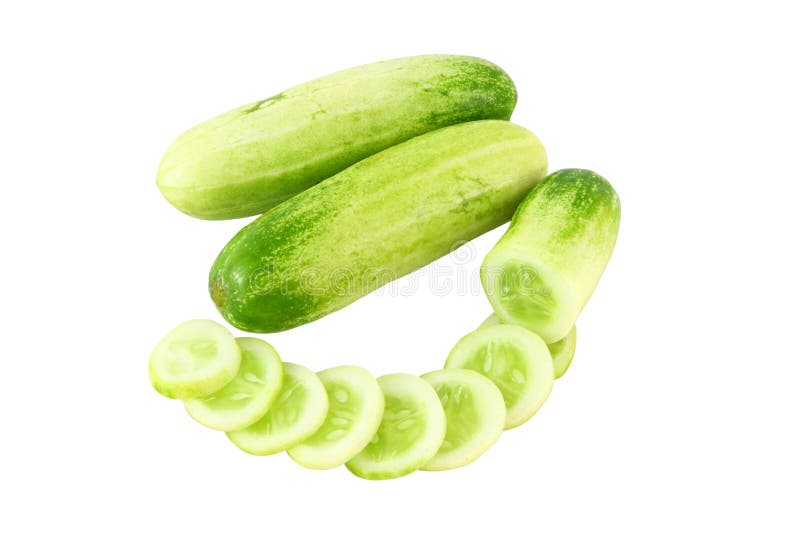 Cucumber Whole and Curve of Sliced Stock Image - Image of agriculture ...