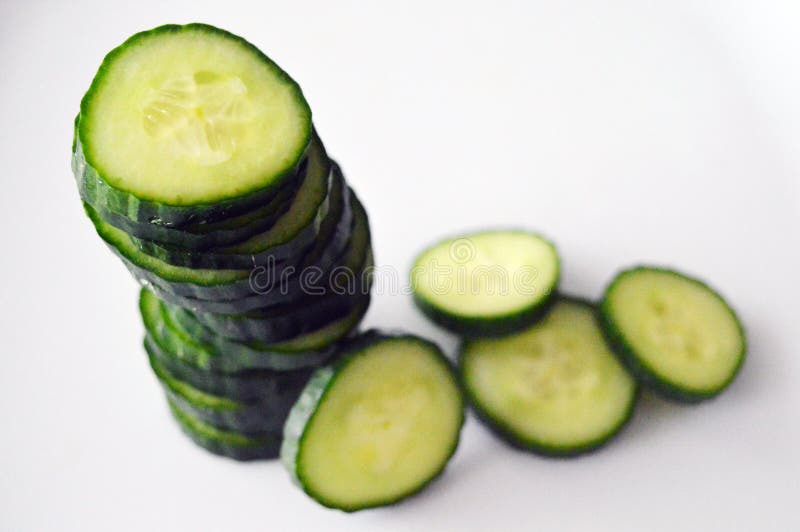 Cucumbers stock image. Image of stacked, plate, simply - 153797007