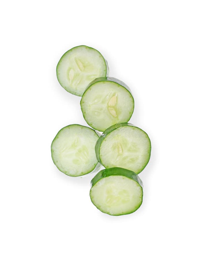 Cucumbers Top View Isolated on White Background Stock Image - Image of ...
