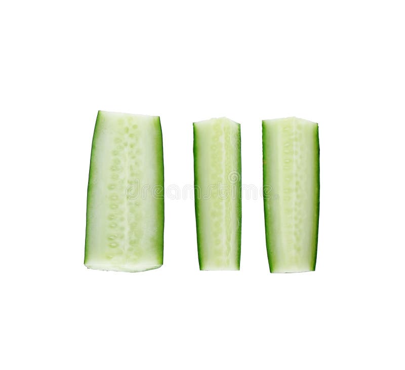 Cucumbers Top View Isolated on White Background Stock Image - Image of ...