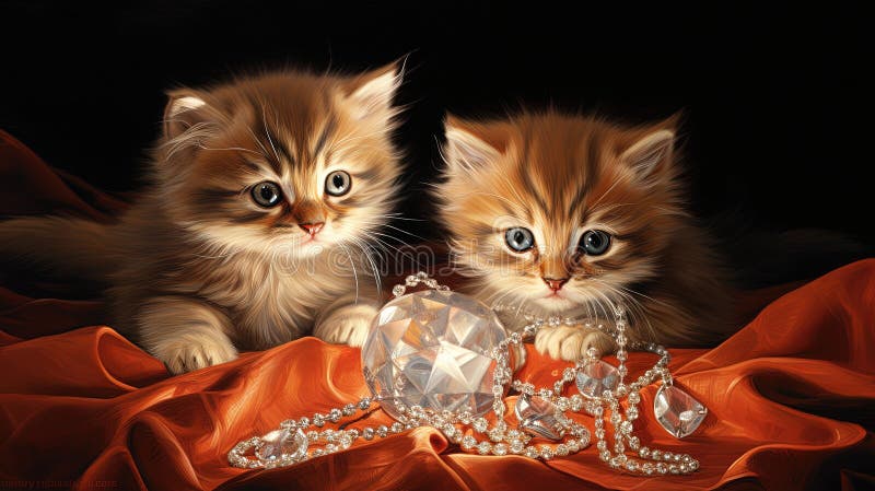 Cuddle Pile of Kittens stock illustration. Illustration of digital ...